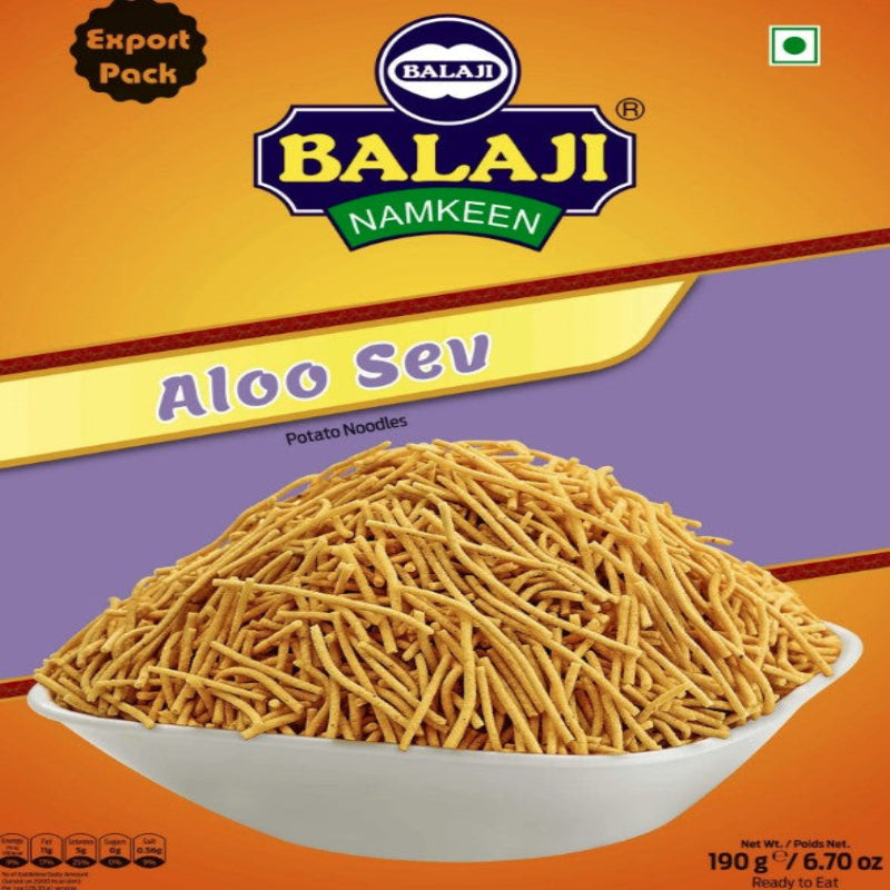 Balaji Crispy and Crunchy Aloo Sev 190g || Indian Snacks in UK ...
